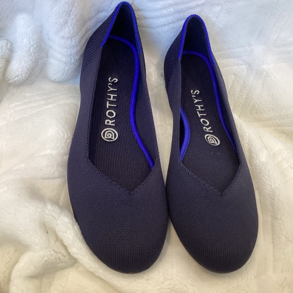 Rothy's | Shoes | Rothys The Flat Navy Knit Fabric Slip On Round Toe ...